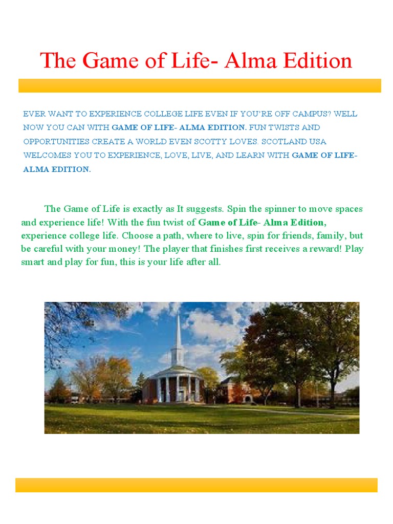 The Game of Life - Alma Edition 2021 | PDF | Leisure | Sports