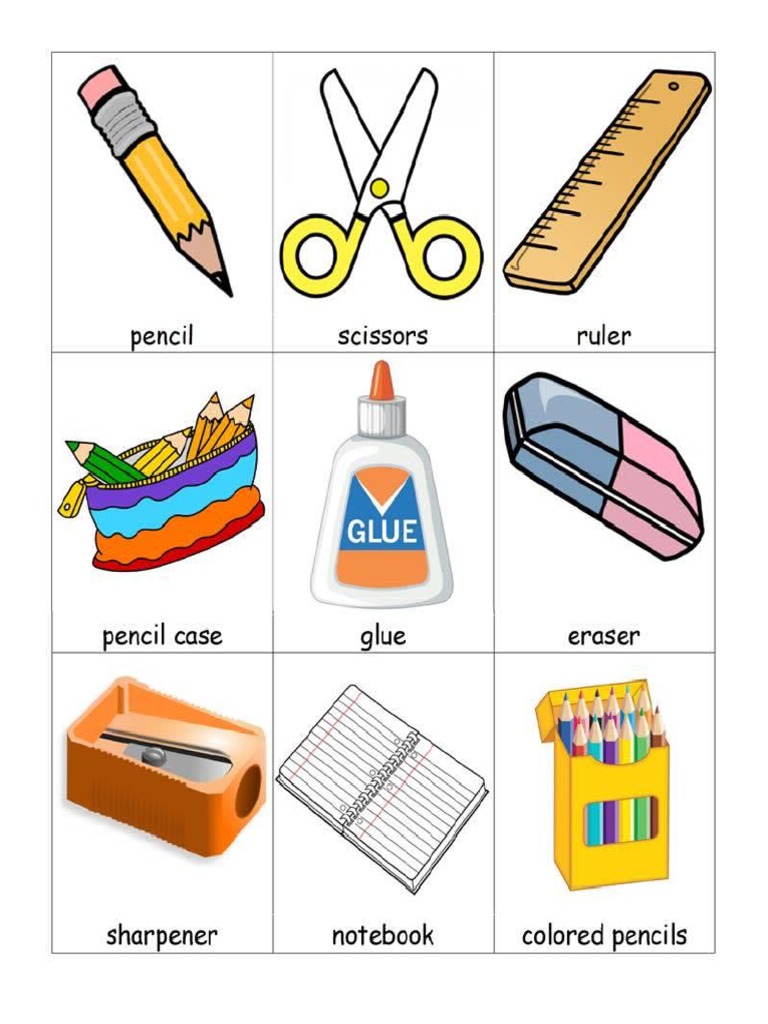 Memory Game School Objects 2 | PDF