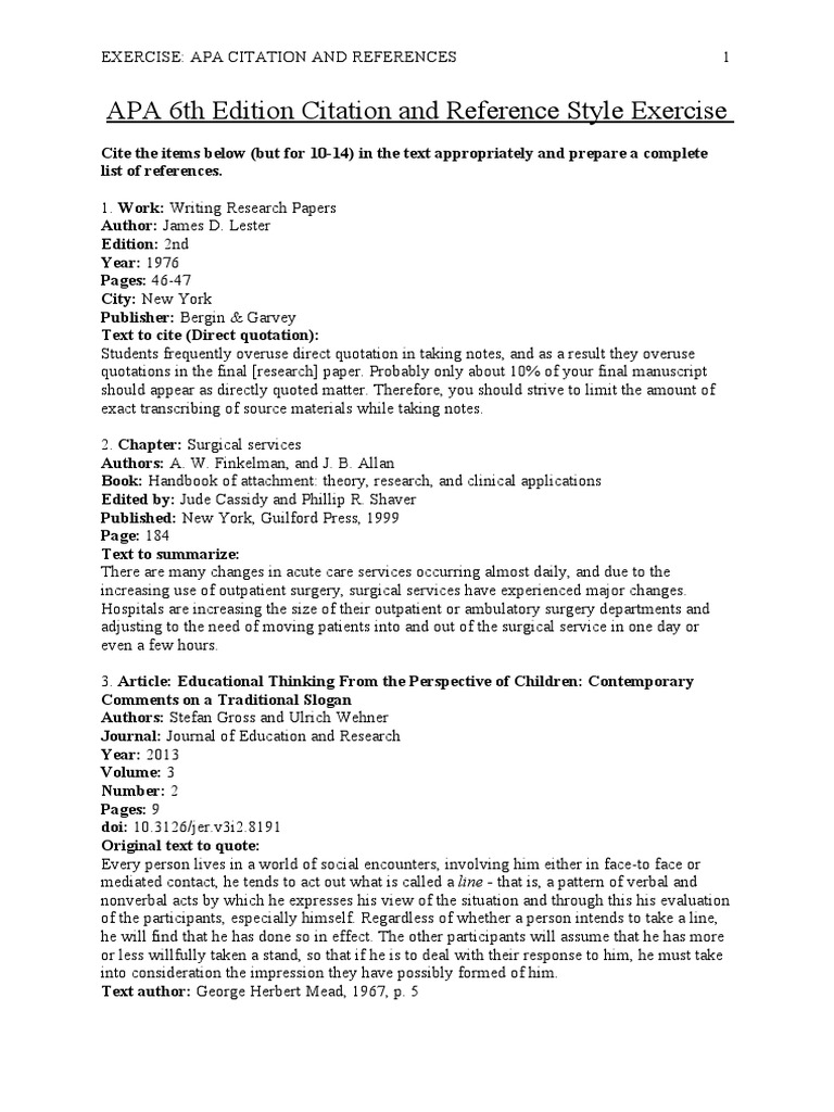 Exercise-5-APA Citation and References | PDF | Apa Style | Citation