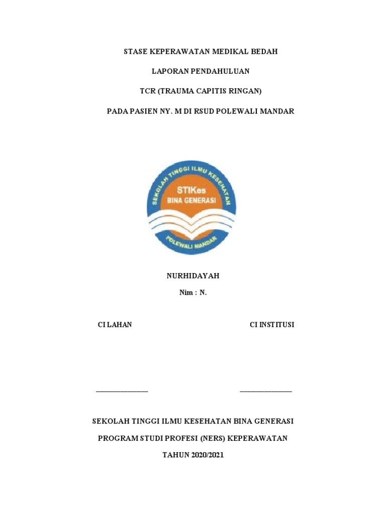 TCR: Trauma Capitis Ringan pada Pasien | PDF