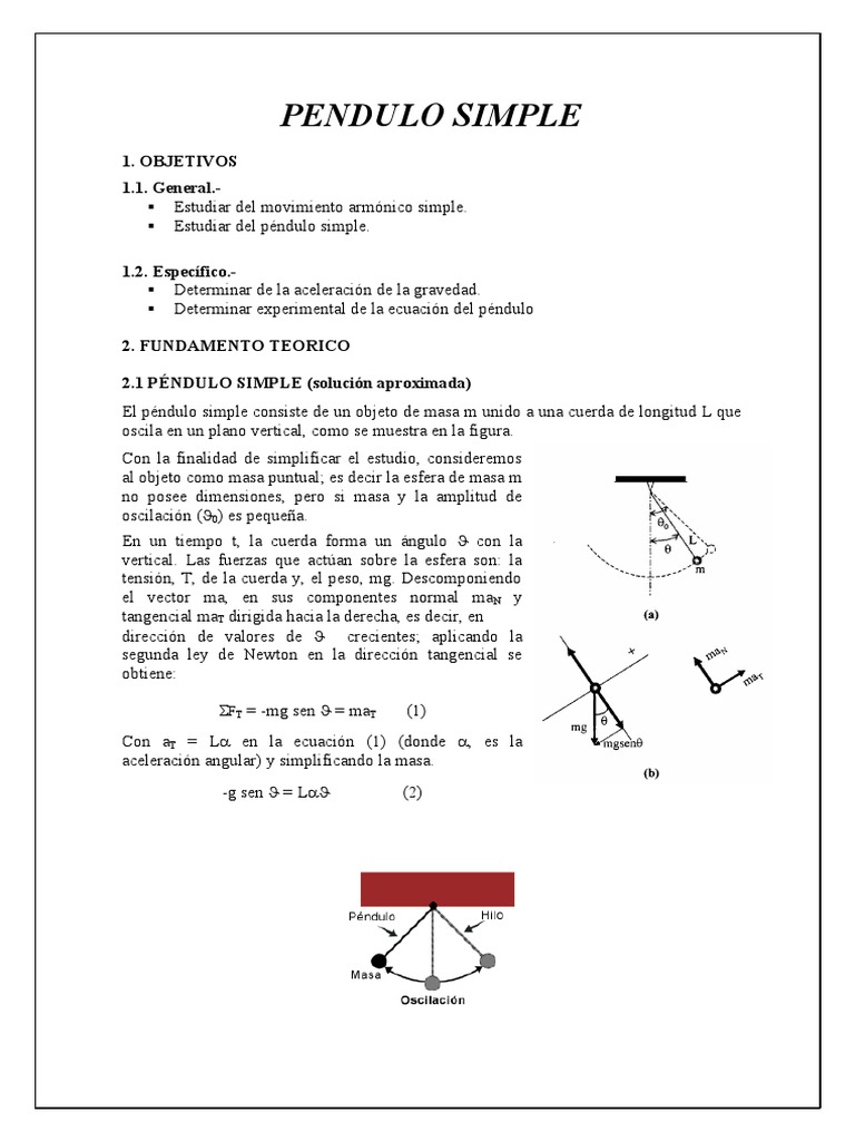 Pendulo Simple | PDF | Péndulo | Metrología