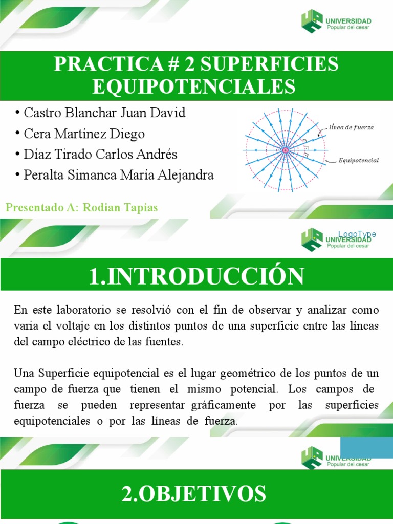 Superficies Equipotenciales Laboratorio #2 | PDF | Campo eléctrico | Energía potencial