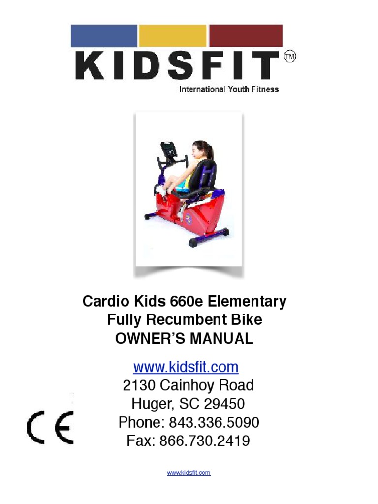 Cardio Kids 660e Elementary Fully Recumbent Bike Owner'S Manual | PDF ...