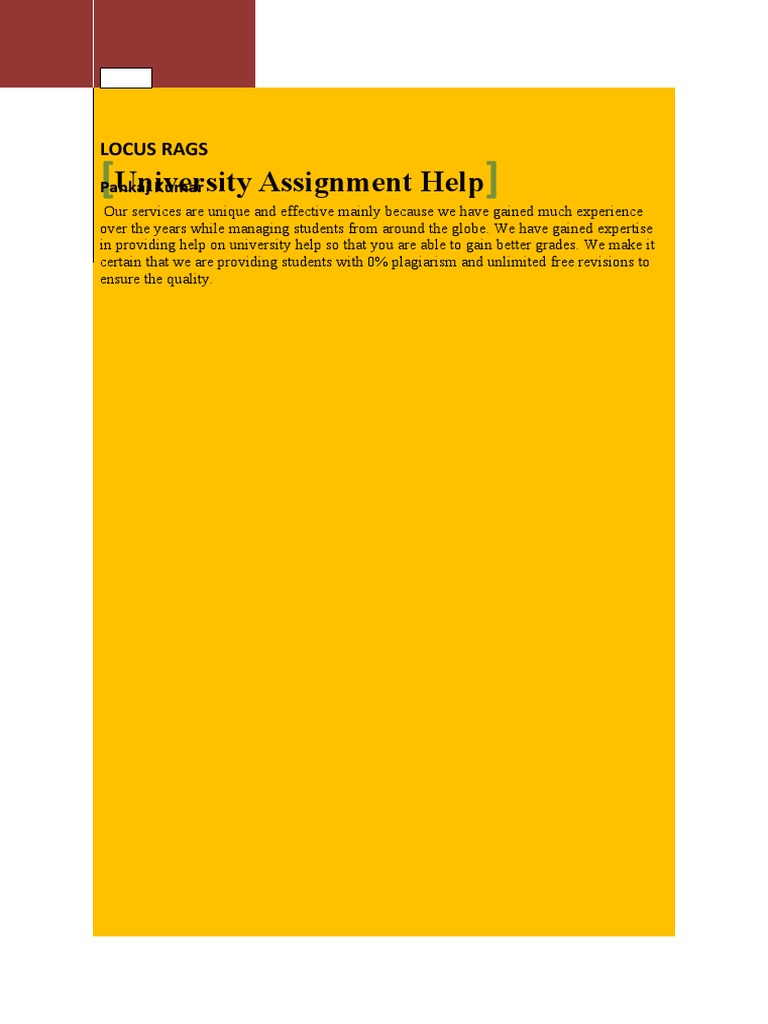 University Assignment Help: Locus Rags | PDF