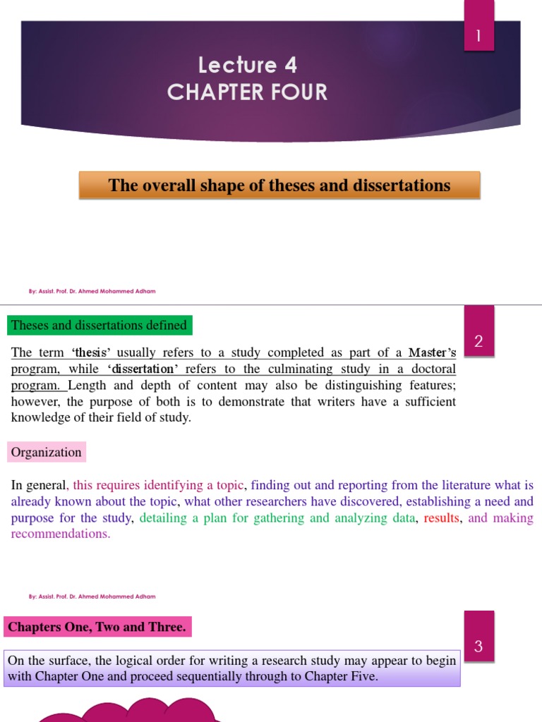 Chapter Four: The Overall Shape of Theses and Dissertations | PDF ...