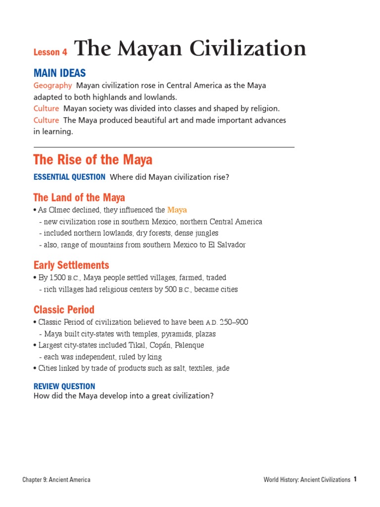 The Mayan Civilization: The Rise of The Maya | PDF | Maya Civilization ...