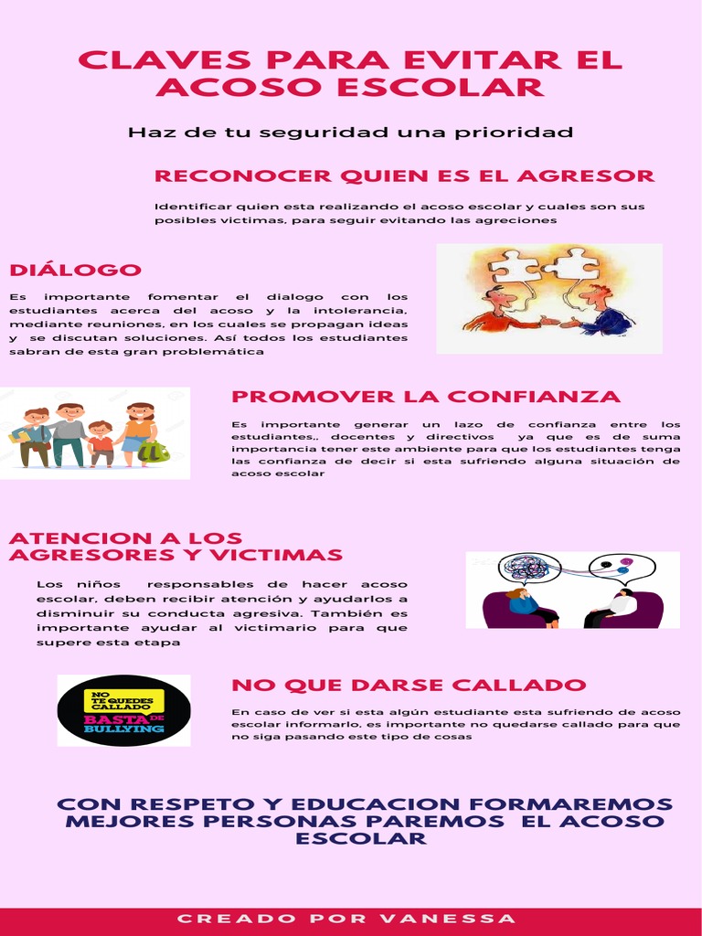 Infografía para Evitar El Acoso Escolar | PDF