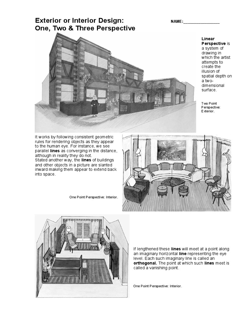 Understanding One, Two, & Three Point Perspective | PDF | Perspective ...