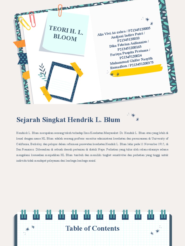 TEORI KESEHATAN MASYARAKAT HENDRIK L. BLUM | PDF