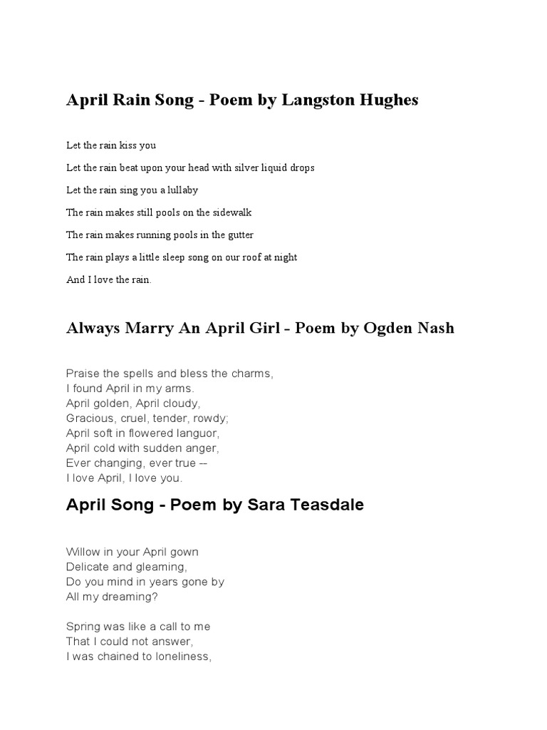 April Rain Song | PDF