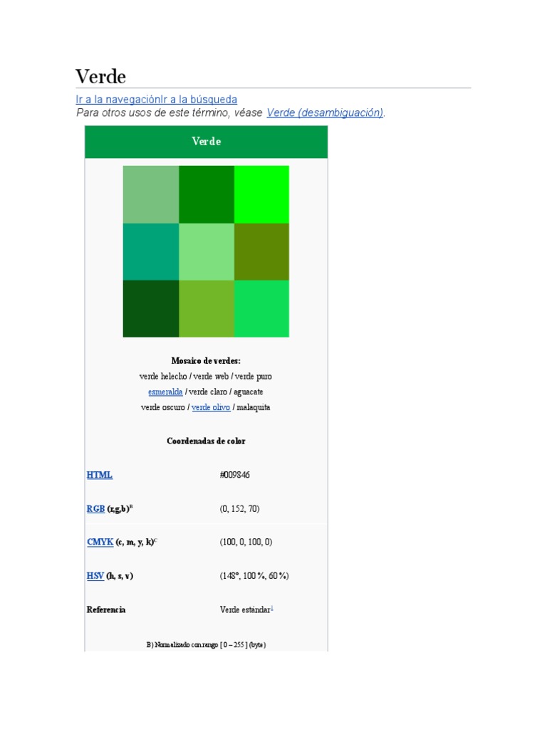 Color Verde | PDF | Verde | Azul