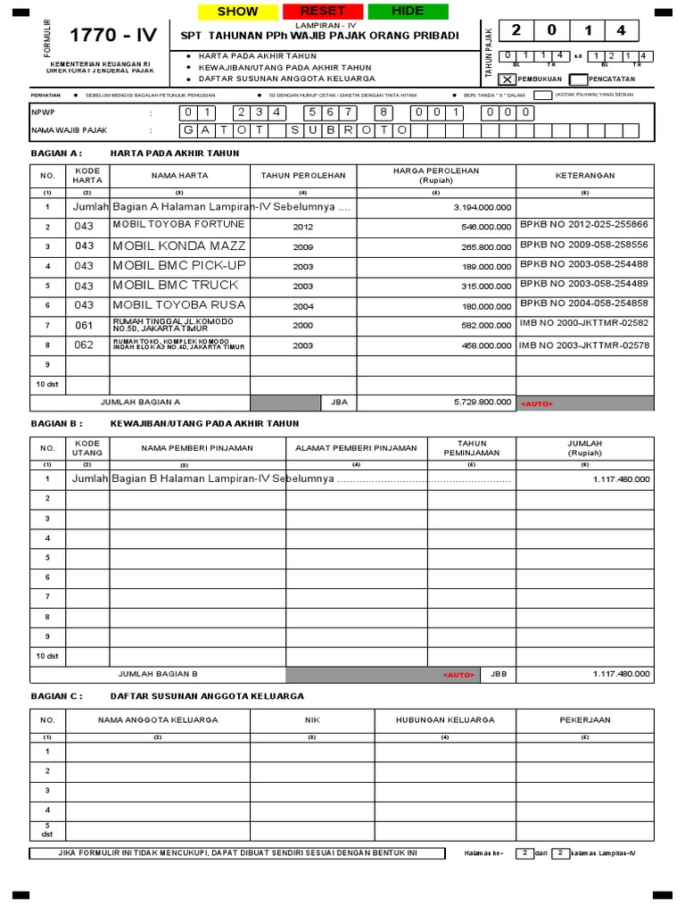 Tambahan Lampiran IV PDF SPT 1770 - 2014 Per31122014 | PDF