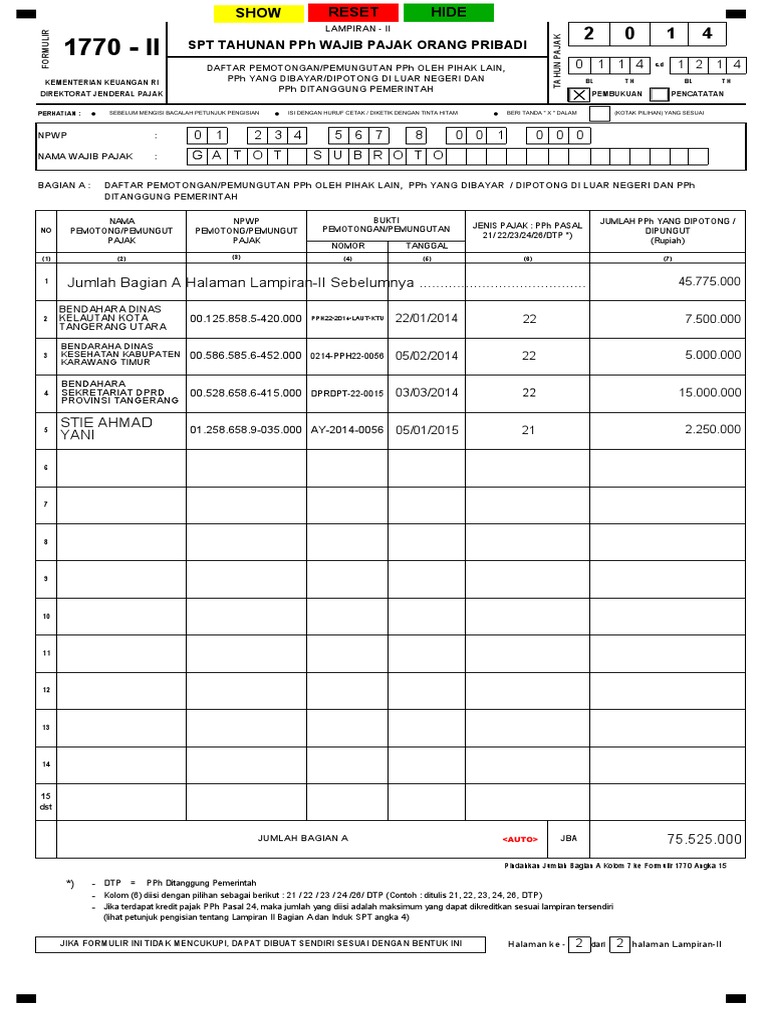 Tambahan Lampiran II PDF SPT 1770 - 2014 Per31122014 | PDF