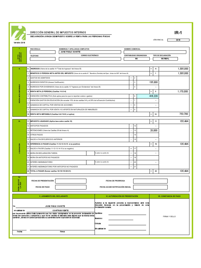 Ir1 - 2019 y Papeles de Trabajo | PDF | Impuesto sobre la renta | Bancos