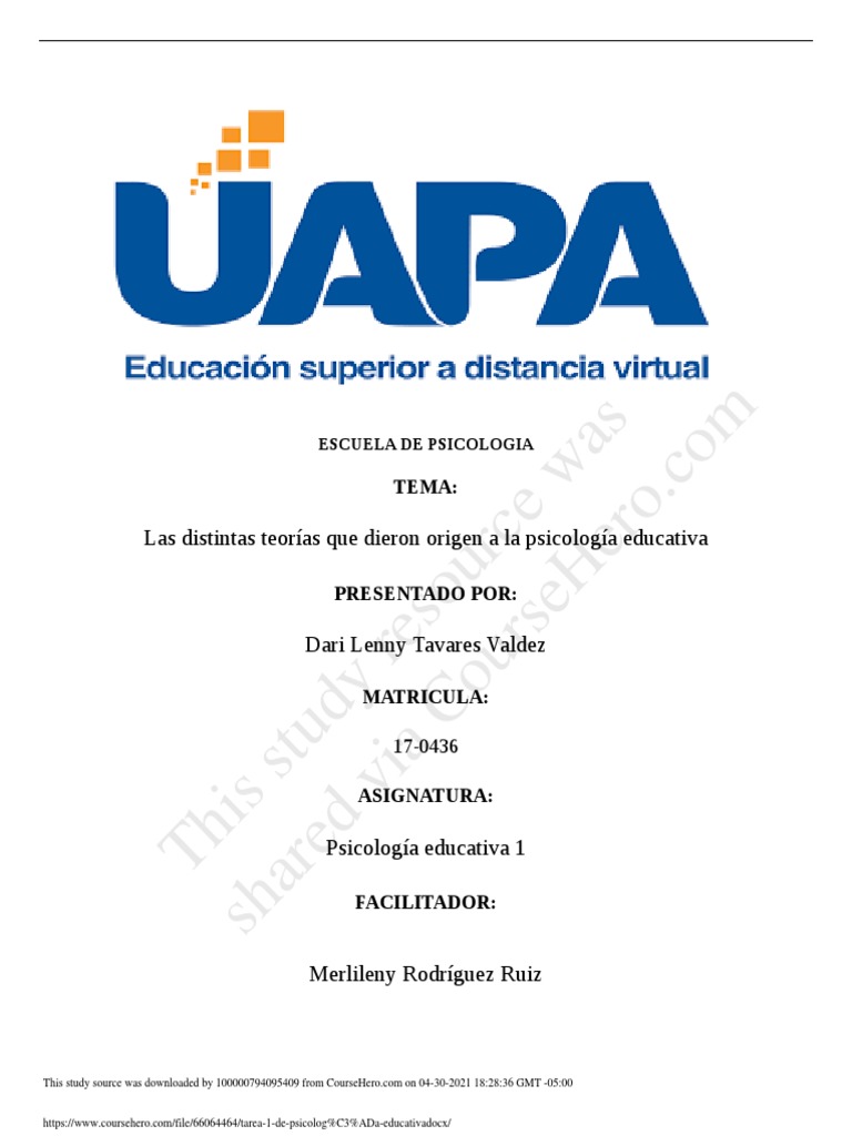 Tarea 1 de Psicolog A Educativa | Descargar gratis PDF | Psicología ...