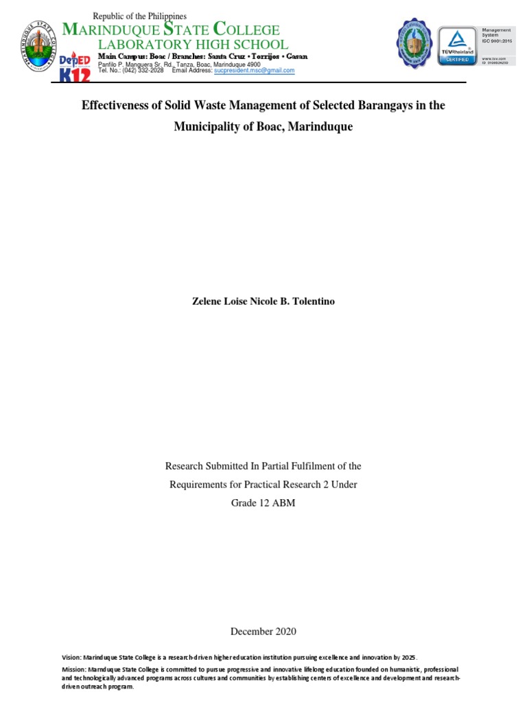 Effectiveness of Solid Waste Management | PDF | Waste | Waste Management