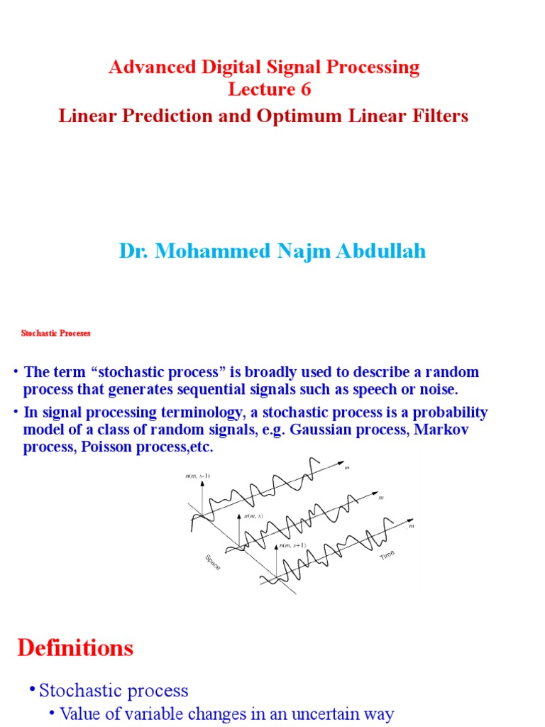 Advanced Digital Signal Processing: Linear Prediction and Optimum Linear Filters | PDF ...