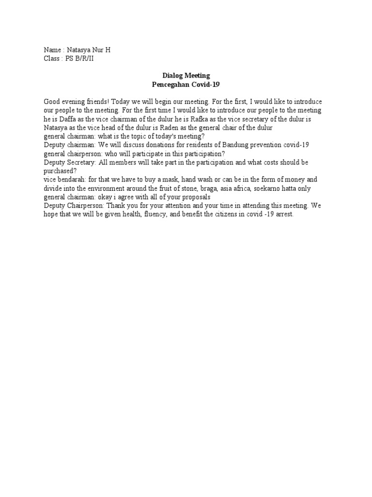 Dialog Meeting | PDF | Social Science | Lifestyle