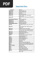 1558970994important Days and Dates | PDF | Wellness | Medical
