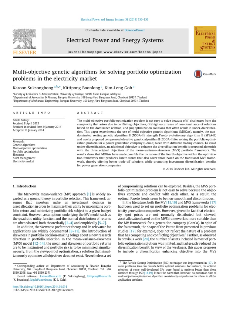 Electrical Power and Energy Systems: Karoon Suksonghong, Kittipong Boonlong, Kim-Leng Goh | PDF ...