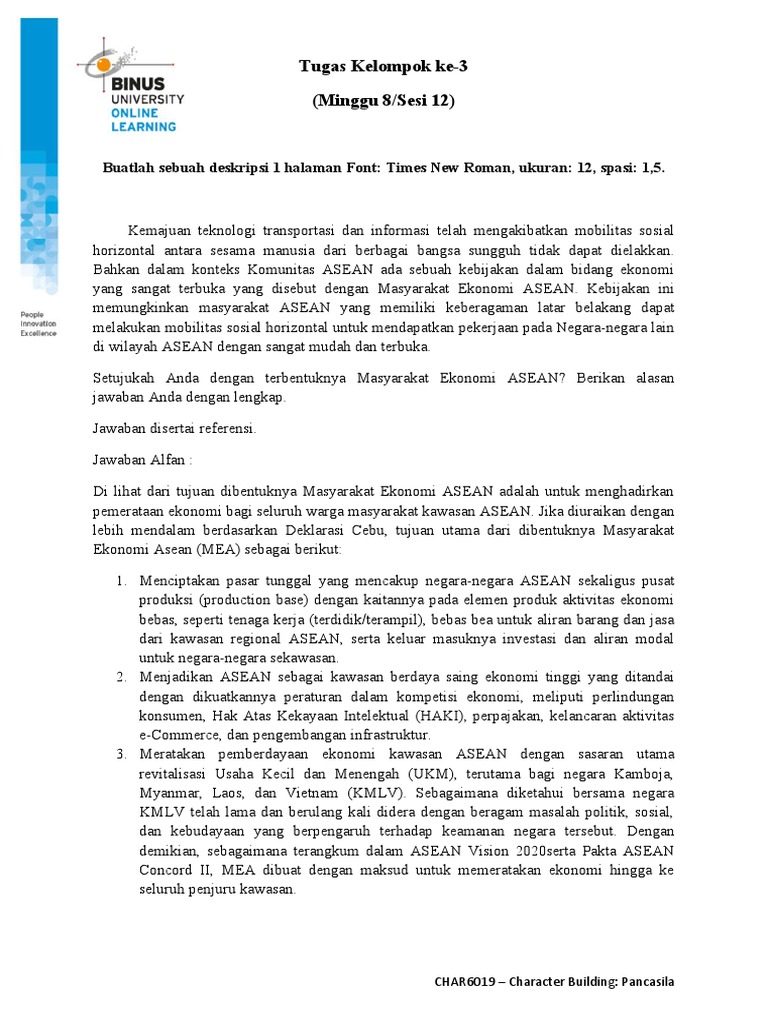 Tugas Kelompok Ke-3 (Minggu 8/sesi 12) : Buatlah Sebuah Deskripsi 1 Halaman Font: Times New ...