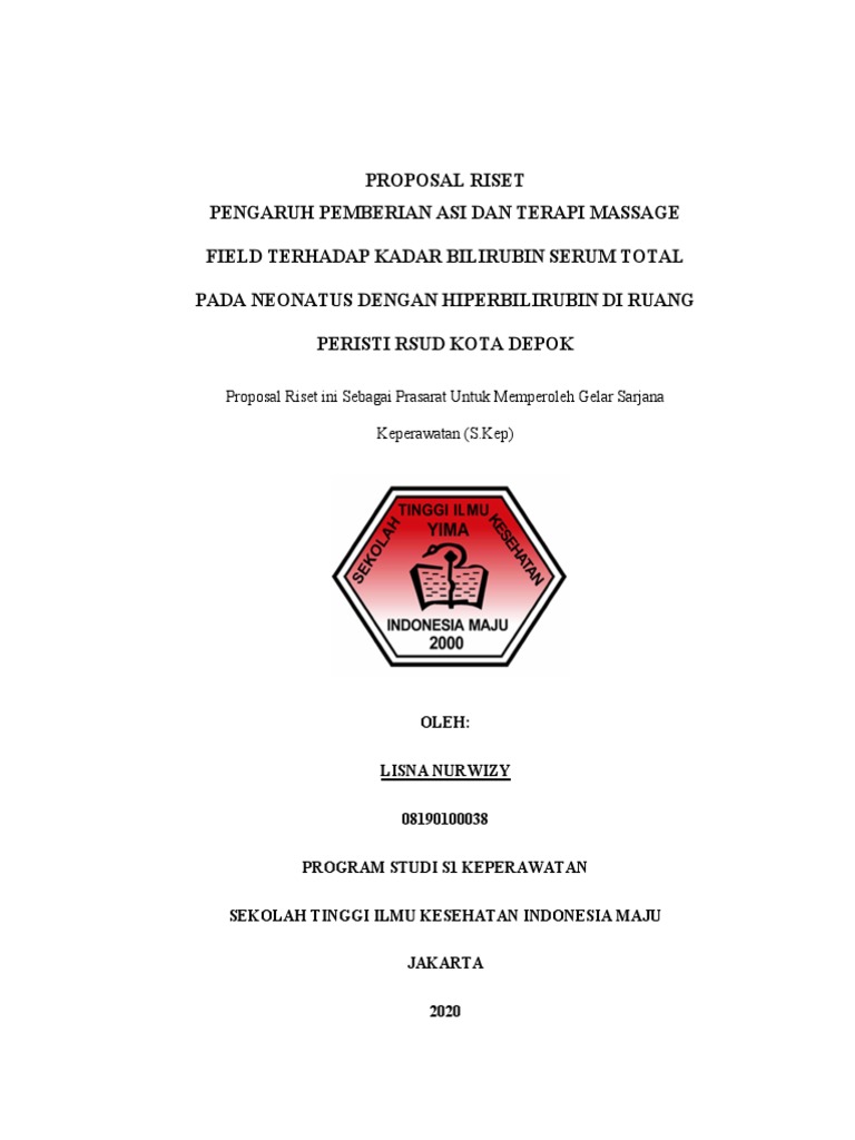 Proposal Riset Pengaruh Pemberian Asi Dan Terapi Massage Field Terhadap Kadar Billirubin Serum ...