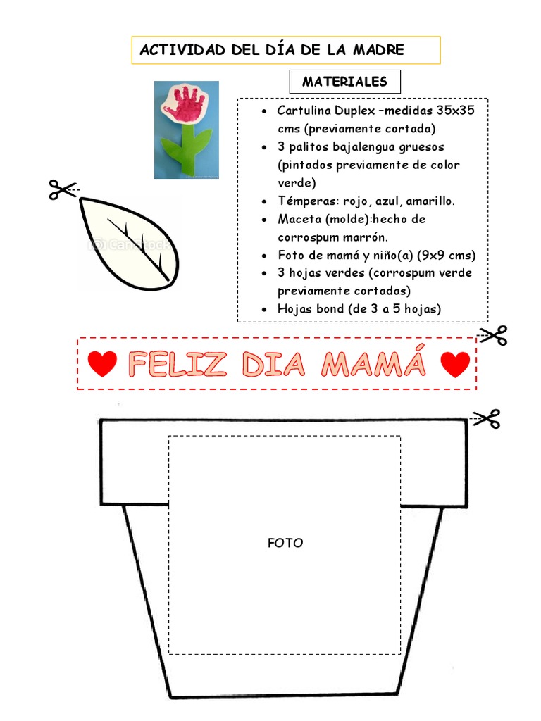 Actividad Del Día de La Madre (Manualidad) | PDF