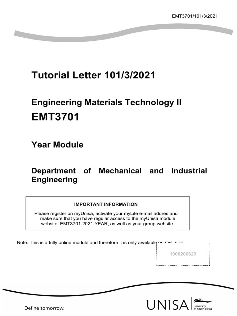 EMT3701 Tut Letter 2021 | PDF | Educational Assessment | Libraries