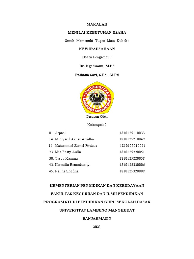 Kel. 02 Kewirausahaan | PDF