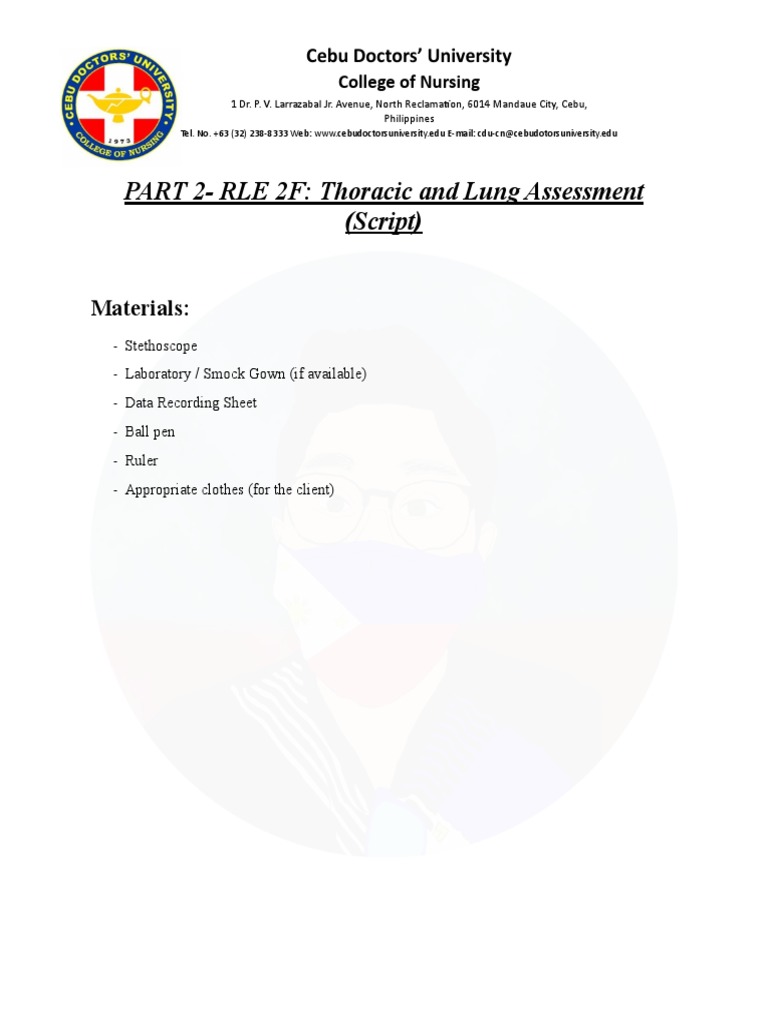 HA RLE 2F Return Demonstration Script | PDF | Lung | Breathing
