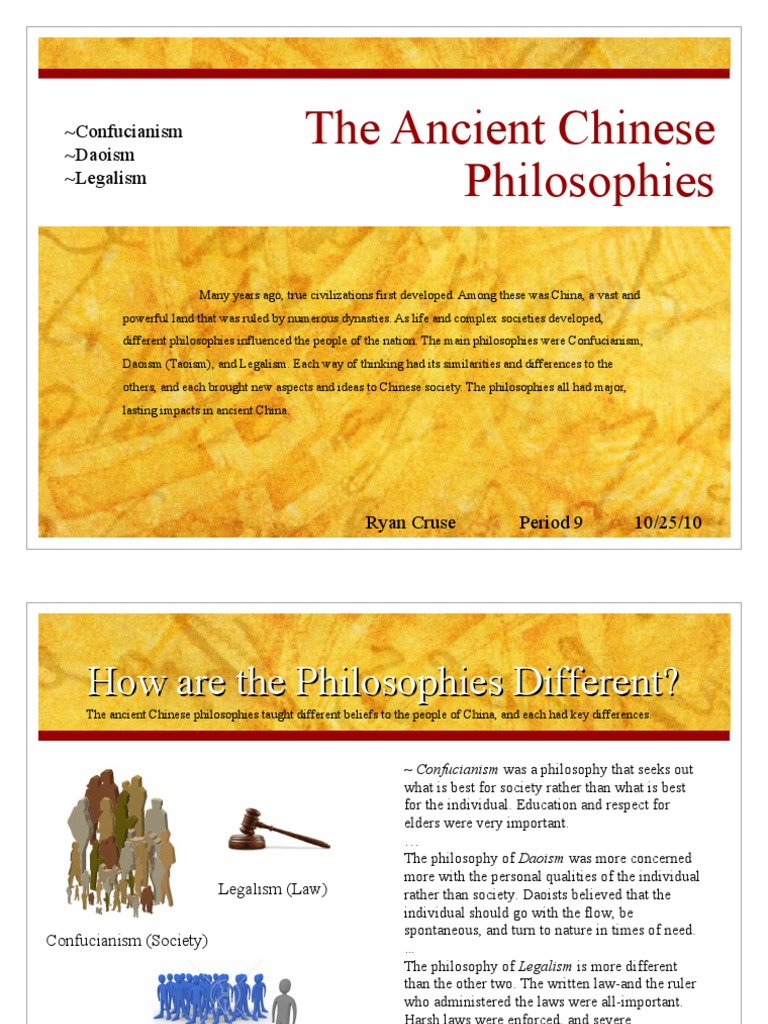Ancient Chinese Philosophies Compared and Contrasted | PDF ...