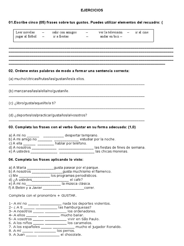 Verbo Gustar | PDF
