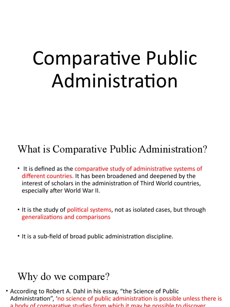 Comparative Public Administration | PDF | Legislature | Separation Of ...