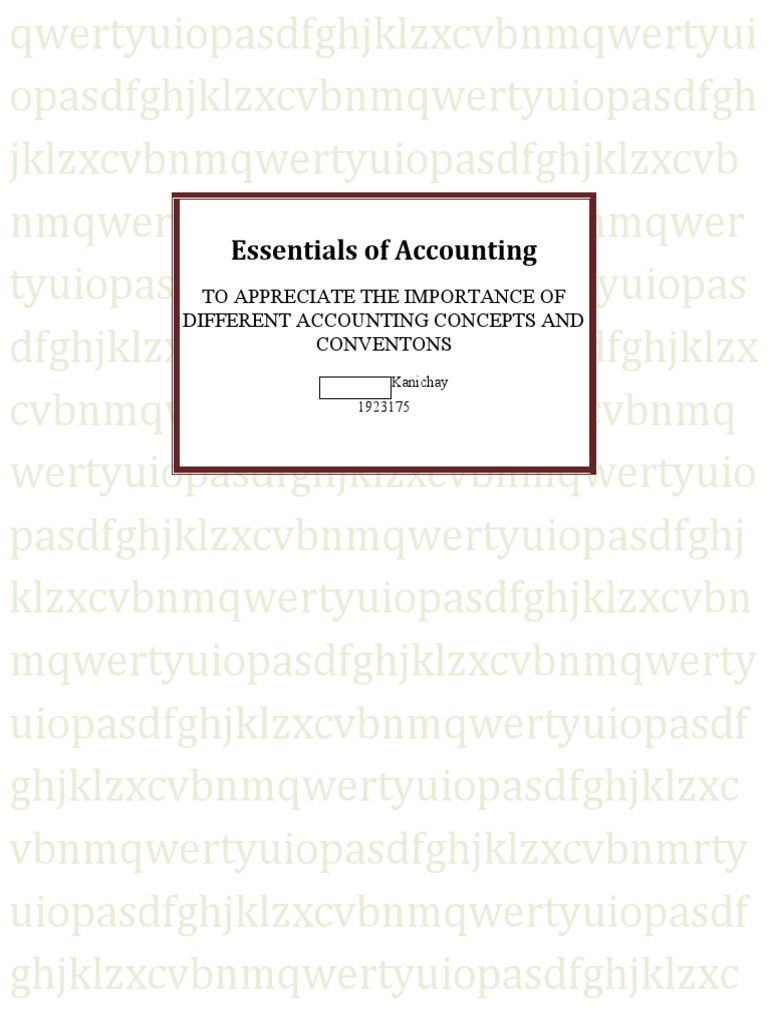 Essentials of Accounting: To Appreciate The Importance of Different ...