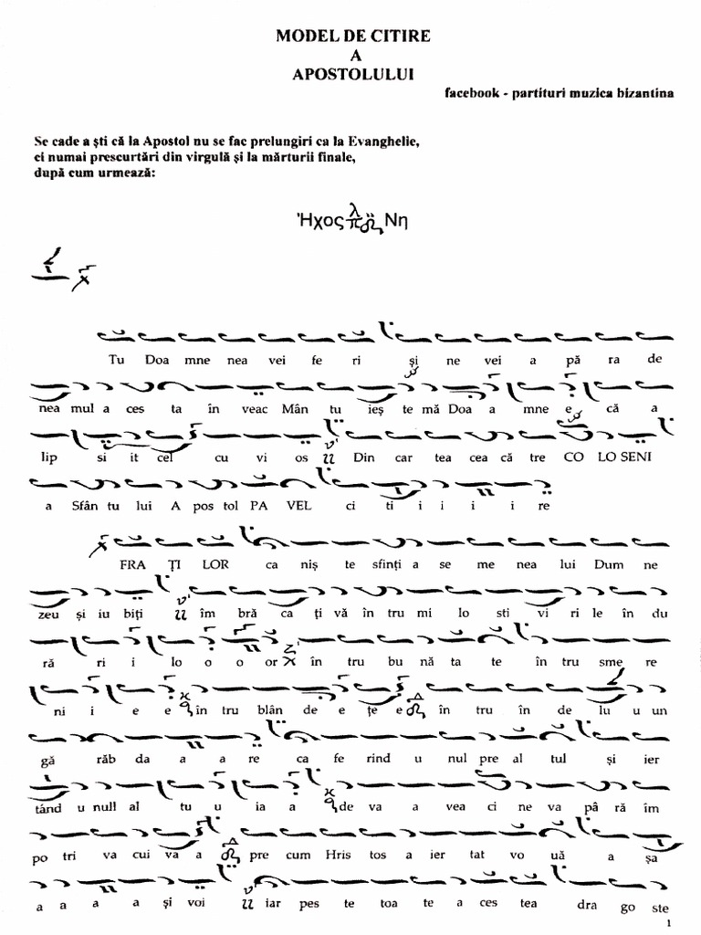 MODEL de Citire A APOSTOLULUI - Anton PANN | PDF