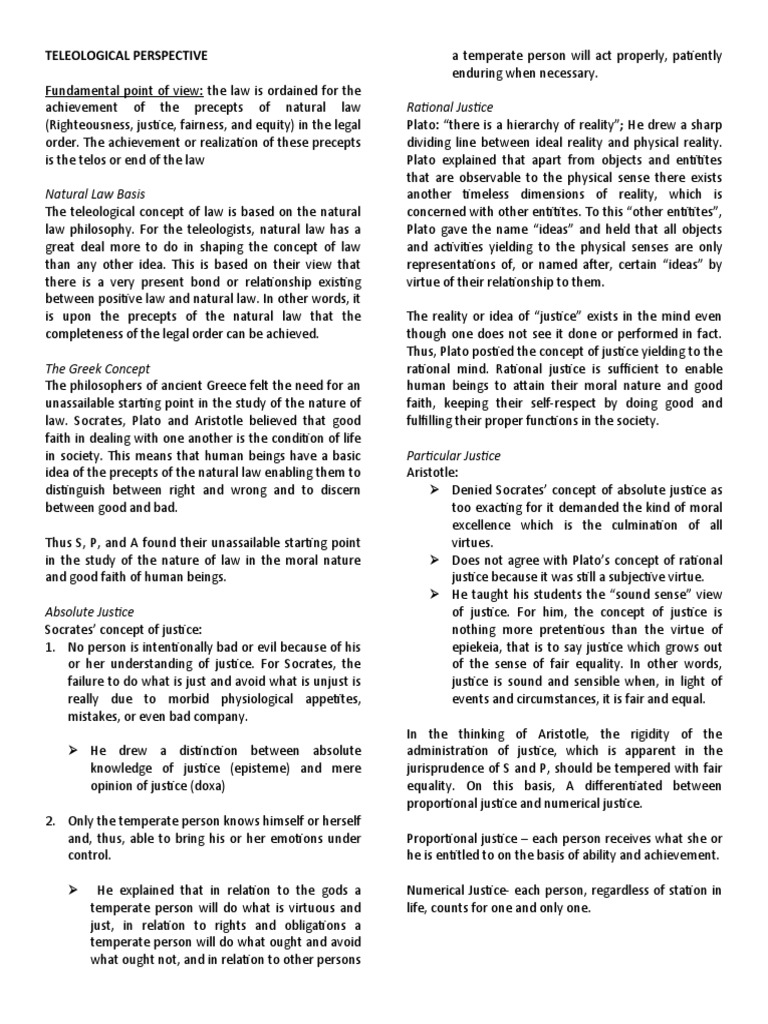 Teleological Perspective | PDF | Crime & Violence | Justice