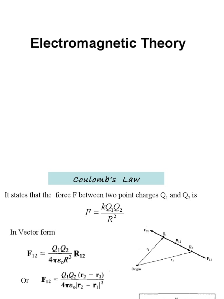 Electromagnetic Theory Overview | PDF | Electromagnetic Induction ...