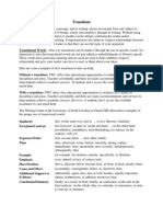 APA Transition Words Quick Guide | PDF | Phrase | Sentence (Linguistics)