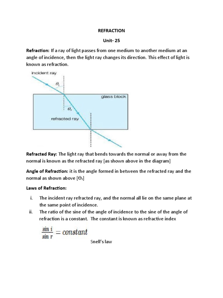Refraction | PDF | Teaching Methods & Materials | Science & Mathematics