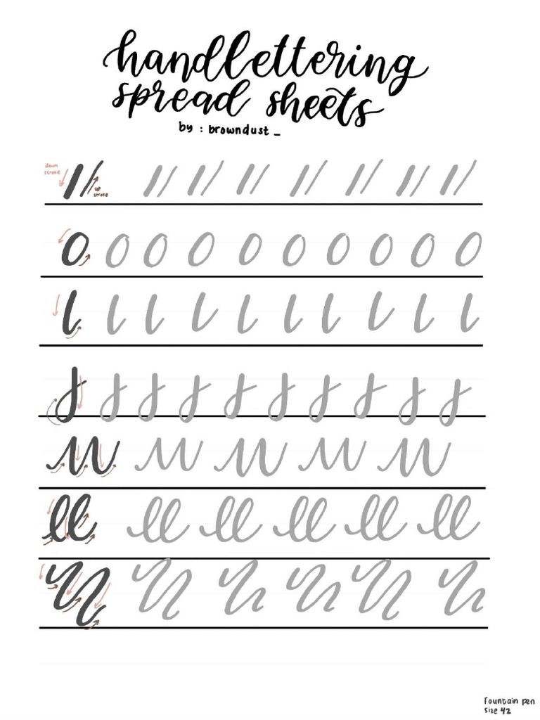 Hand Lettering Spread Sheets 1 | PDF