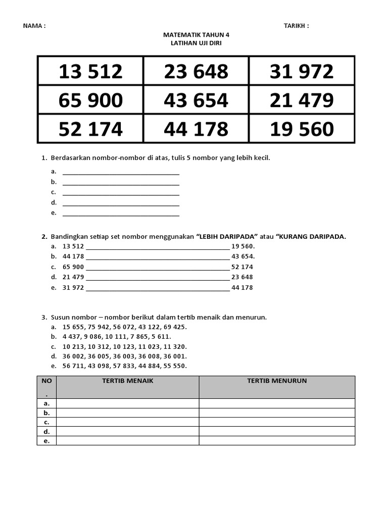Matematik Tahun 4 - Cny | PDF