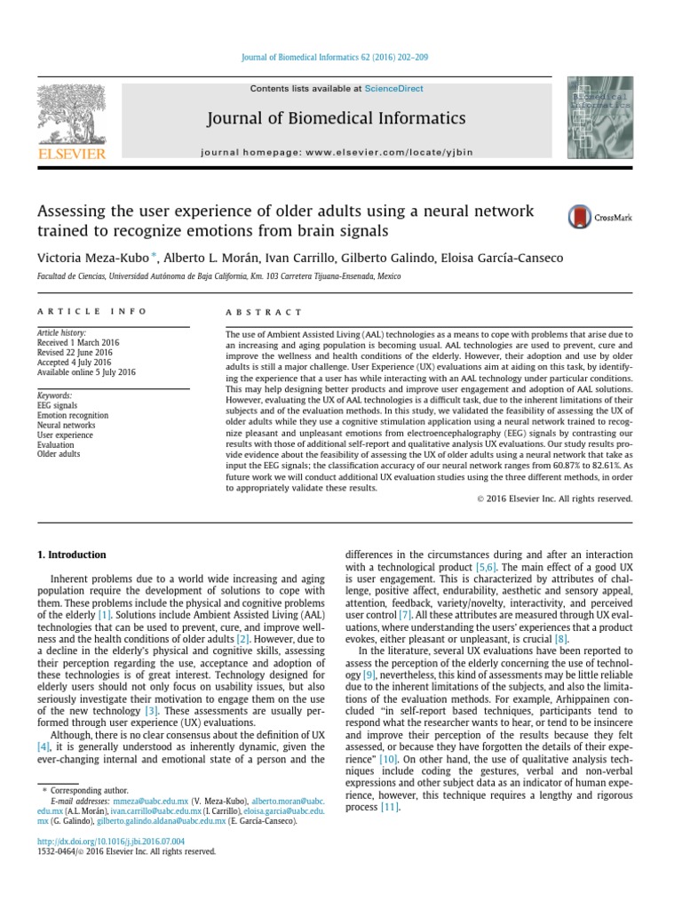 2016 - Assessing The User Experience of Older Adults Using A Neural ... 2016 - Assessing The User Experience of Older Adults Using A Neural ...