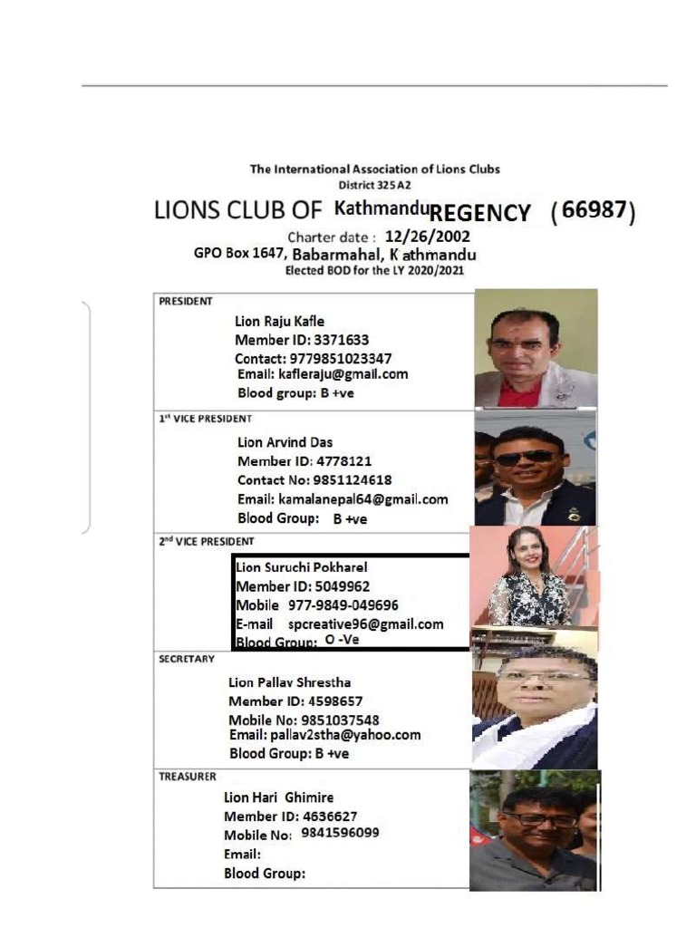 Format of Lions Clubs Pu101 Form | PDF