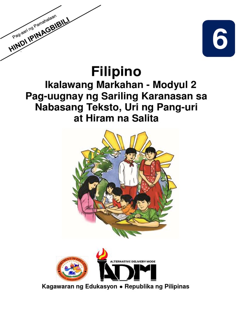 Fil6 - Q2 - Mod2 - Pag Uugnay NG Sariling Karanasan Sa Nabasang Teksto ... Fil6 - Q2 - Mod2 - Pag Uugnay NG Sariling Karanasan Sa Nabasang Teksto ...