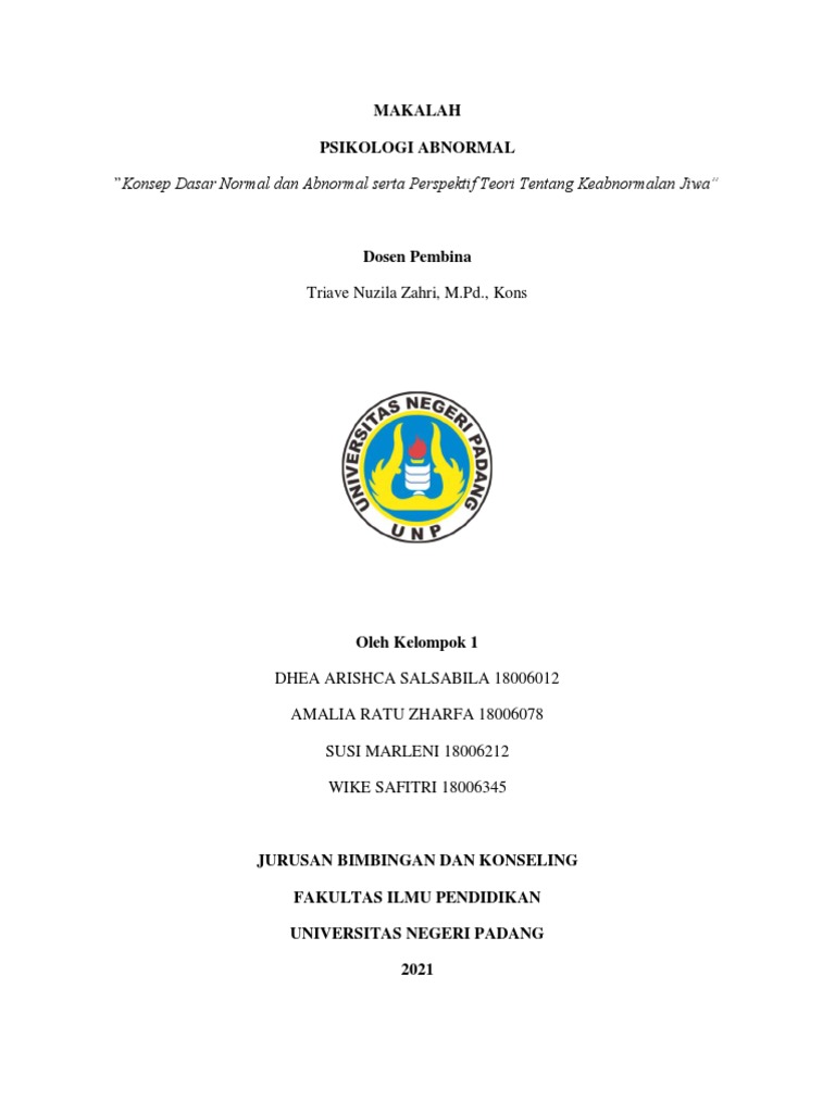 Normal dan Abnormal dalam Psikologi | PDF | Sains & Matematika ...