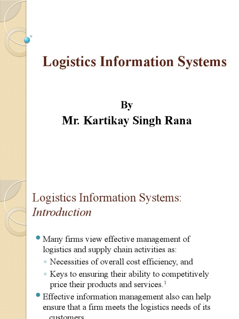 Logistics and Supply Chain Information Systems | PDF | Logistics ...