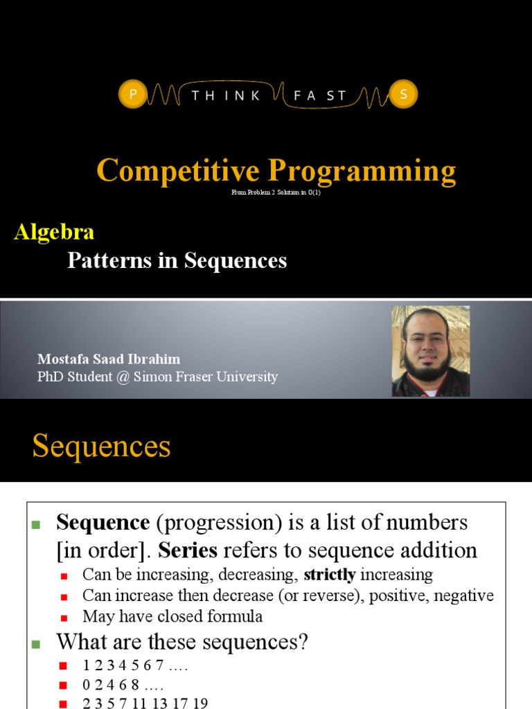 Competitive Programming: Algebra | PDF | Sequence | Equations