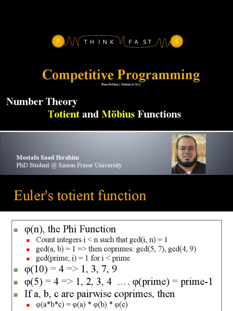 10 Number Theory Totient and Mobius Functions | PDF | Abstract Algebra ...