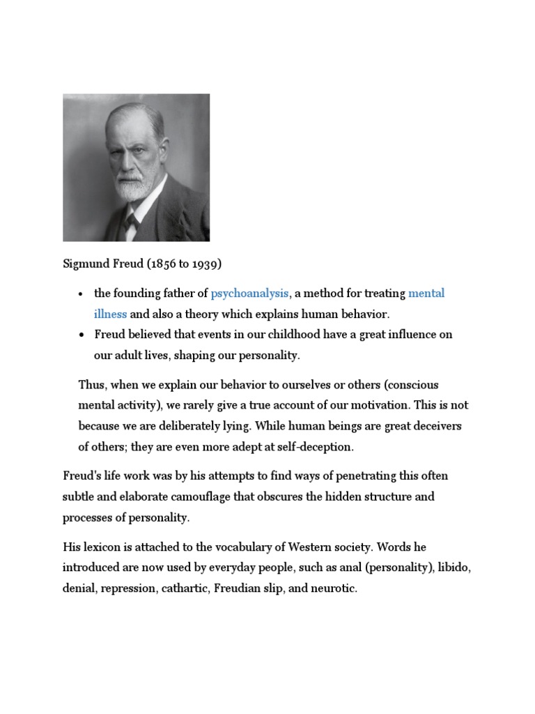 Psychoanalysis Mental Illness | PDF | Id | Sigmund Freud