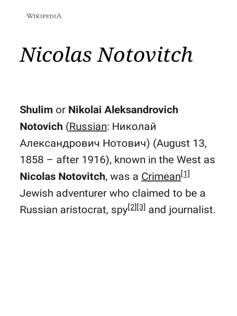 Nicolas Notovitch - Wikipedia | PDF | Books | Religion And Belief